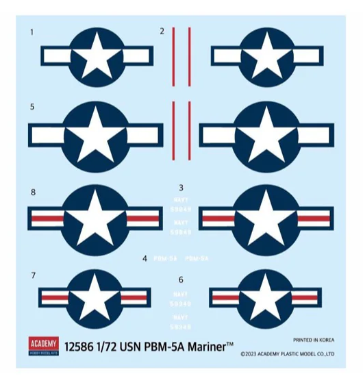 Academy 12586. USN PBM-5A Mariner, AUS decals. 1:72 Scale – Small Forge