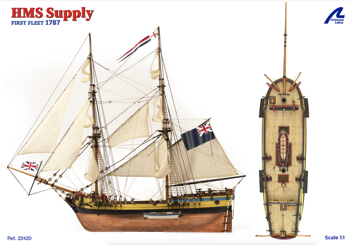 Artesania 22420. HMS Supply - First Fleet Brigantine Ship. Scale 1:50 ...