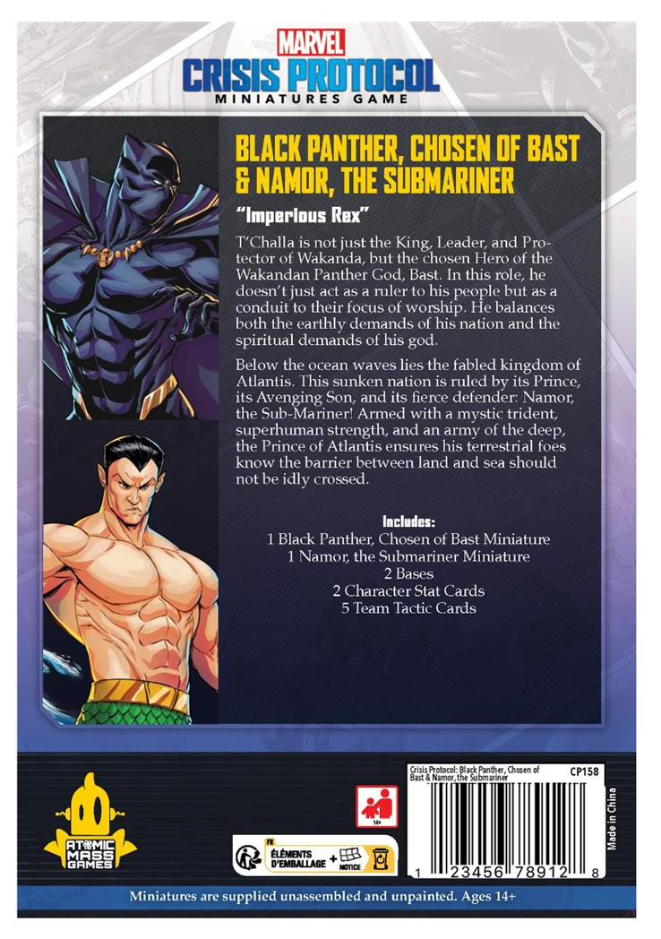 CP158 Marvel: Crisis Protocol. Black Panther, Chosen of Bast and Namor ...