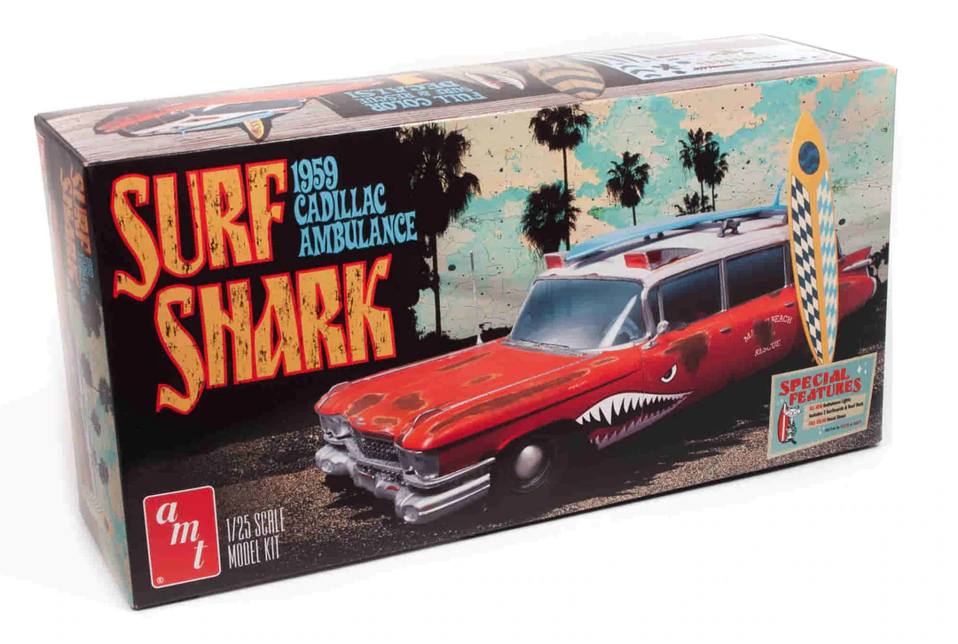AMT1242, SURF SHARK - 1959 Cadillac Ambulance. 1:25 Scale – Small Forge